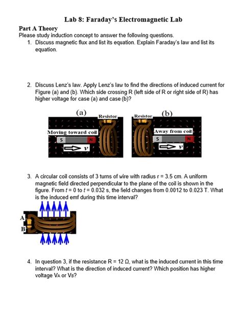 Solved Lab 8 Faraday S Electromagnetic Lab Part A Theory Please Study 1 Answer
