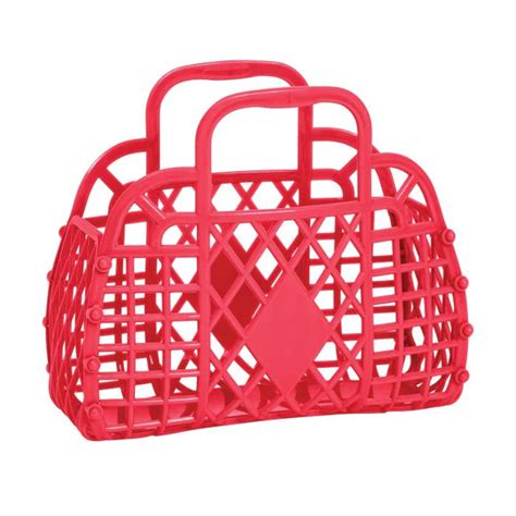 Sunjellies Retro Basket Small Coral Olivia And Grace Tware