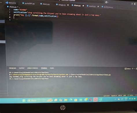 Shaik Rihana On Linkedin Generating Zomato Or Swiggy Notification By Using Python Format Specifier