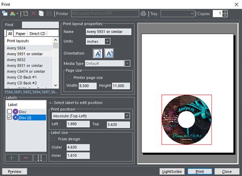 Print Dialog And Print Layouts
