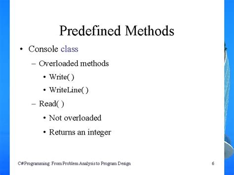 3 Methods And Behaviors C Programming From Problem