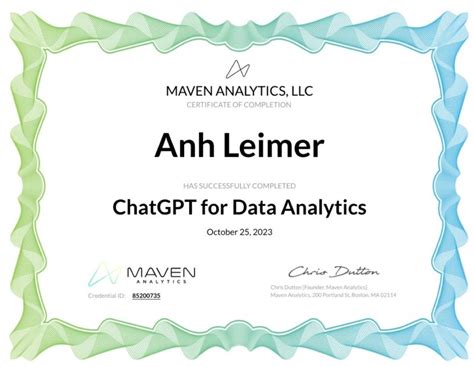 Dataanalytics Chatgpt Professionaldevelopment Mavenanalytics Generativeai Anh Leimer
