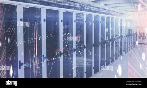 Image Of Processing Data And Maths Calculations Over Computer Server