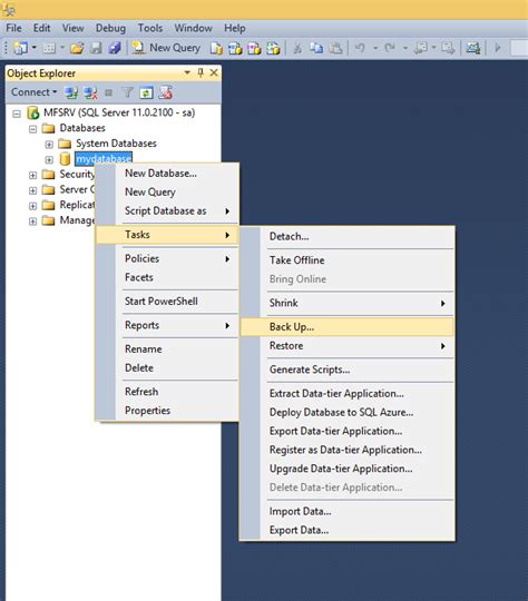 How To Backup A Database Using Sql Management Studio Life On Network