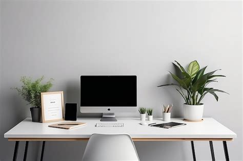 Premium Photo Digital Workspace Laptop On Desk Mockup