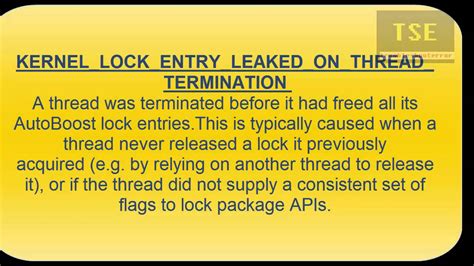 kernel lock entry leaked on thread termination bugcheck 0x00000153