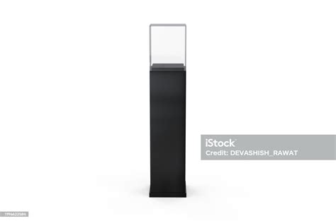 받침대 유리 디스플레이 케이스 고립 된 흰색 배경에 템플릿을 조롱 3d 그림 0명에 대한 스톡 사진 및 기타 이미지 0명