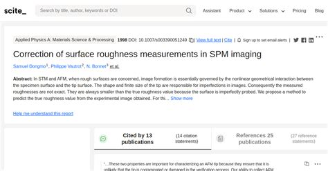 Correction Of Surface Roughness Measurements In Spm Imaging