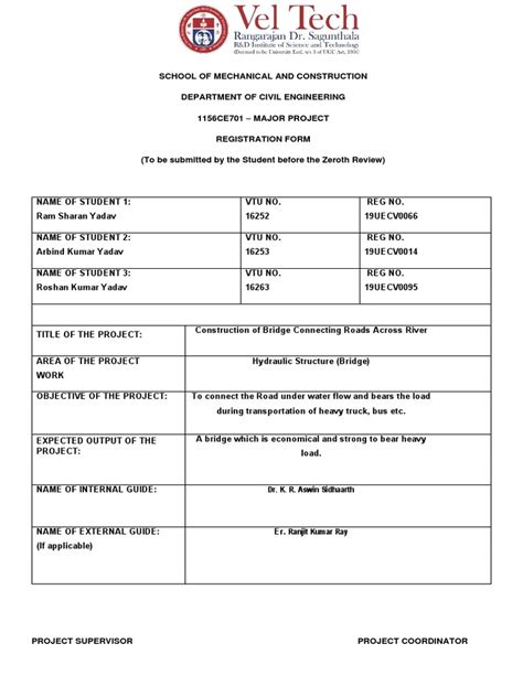 project registration form pdf