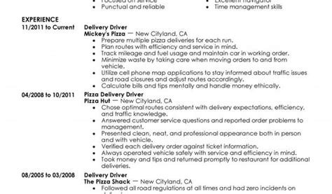 Transit Bus Driver Resume Samples Pizza Delivery Drivers Resume