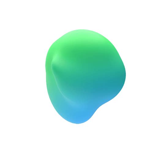 Shapefest™ Green Gradient Clay Floating Blobs 3d Illustrations