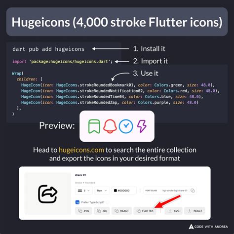 new free flutter icon library 4 000 icons from hugeicons dev community