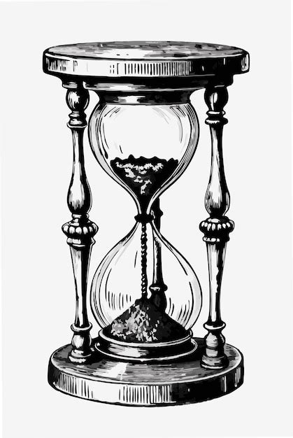 Antique Egg Timer Drawing Premium Ai Generated Image