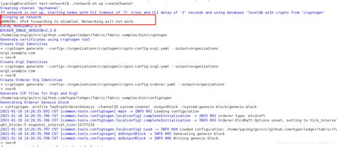 fabric采坑之docker启动报错warning ipv4 forwarding is disabled networking
