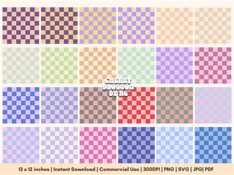50 Checkerboard Digital Paper Checker Grid Background For Commercial Use Printable Scrapbook