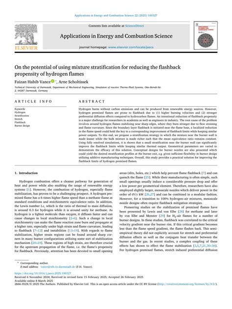 Pdf On The Potential Of Using Mixture Stratification For Reducing The Flashback Propensity Of