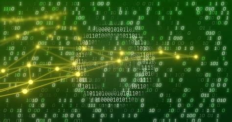 Binary Code And Network Connections Data Processing Animation Over