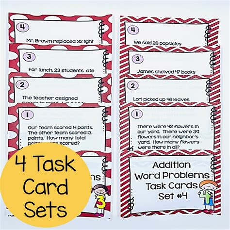 Addition Word Problems Task Cards Made By Teachers