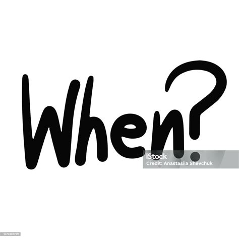 언제 흰색 배경에 언제 쓰여진 단어 인쇄물 배너 티셔츠 카페 등에 대한 정확한 단어 철자 미니멀리스트 디자인 벡터 서예 및 레터링 1위에 대한 스톡 벡터 아트 및 기타