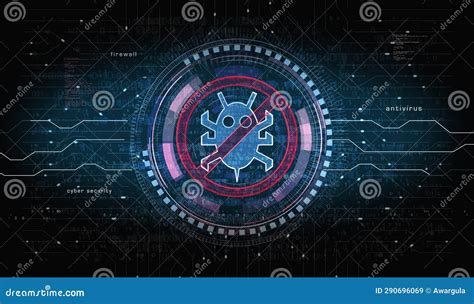 Antivirus Cyber Security Virus Detect Symbol And Man Typing Keyboard