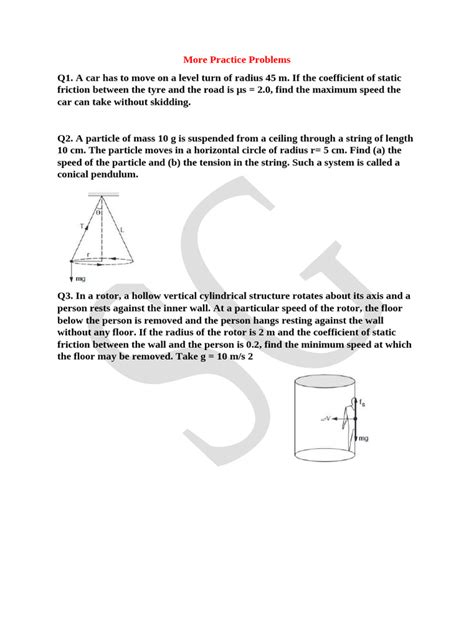 More Practice Problems Circular Motion Pdf