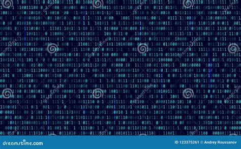 Matrix Background With Blue Light Binary Computer Code Stock Vector Illustration Of Abstract