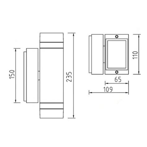 LED Outdoor Wall Light Focus Angular 2 Bulb Lights Ie