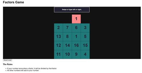 Factors Game Using Html And Css In Javascript With Source Code