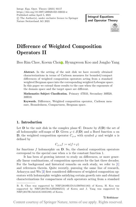 Difference Of Weighted Composition Operators Ii Request Pdf