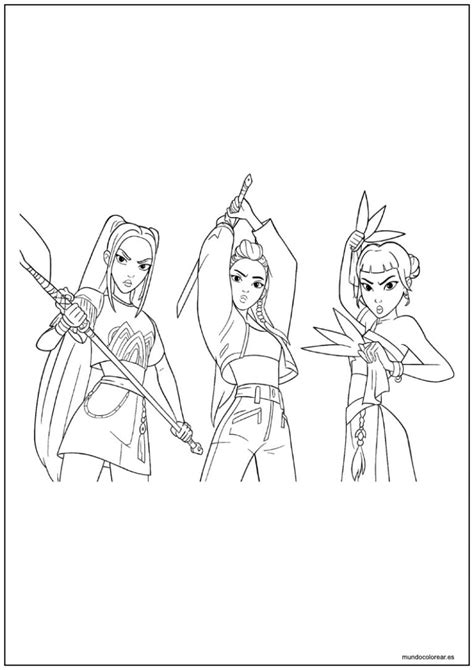 Guerreras Del Kpop Para Colorear Pdf