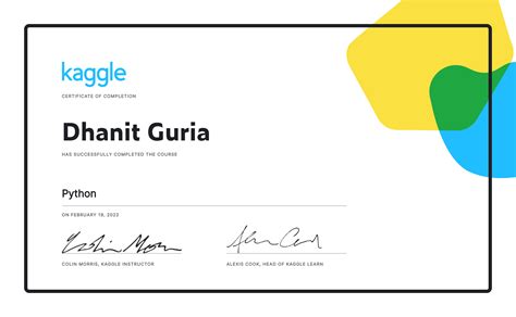 dhanit guria completed the python course on kaggle