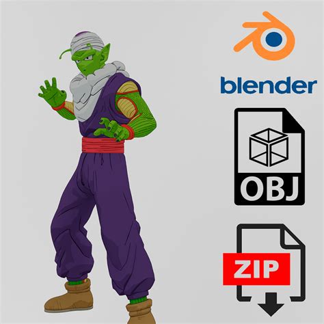 🐉 Piccolo Dragon Ball Lowpoly Rigged・ Obj File For ・cults