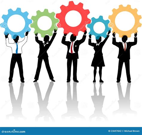 People Team Up Technology Solution Gears Stock Vector Illustration Of Technical Solution