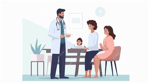 Una Madre Consuela A Su Hijo Enfermo Durante Una Consulta Médica