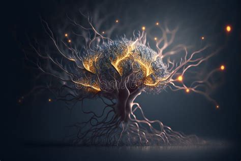 Illustration Of Interconnected Organic Digital Structures Stock