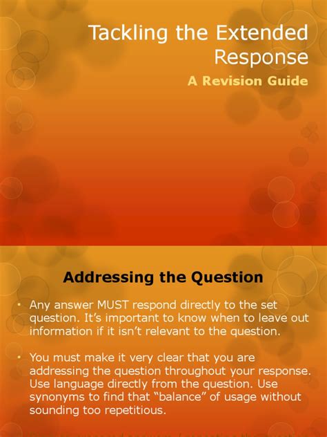 Tackling The Extended Response Pdf Ellipsis Essays