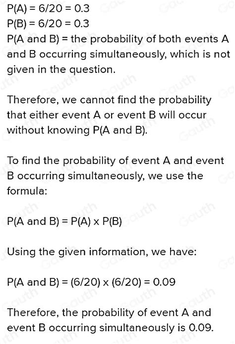 Solved What Is The Probability That Either Event Will Occur Now Find The Probability Of Event