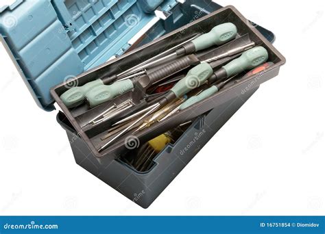 Open Tool Box With Screwdrivers On Top Stock Photo Image Of Tools Metal 16751854