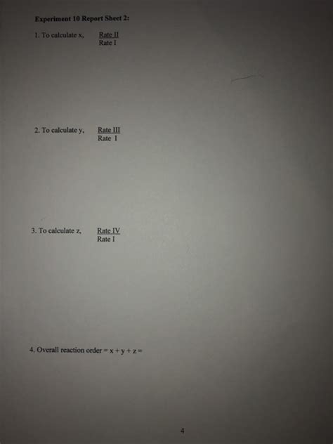 Solved Experiment 10 Report Sheet 1 Data And Calculations