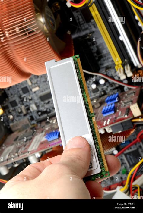 Hand Installing Ram Memory Upgrade Stock Photo Alamy