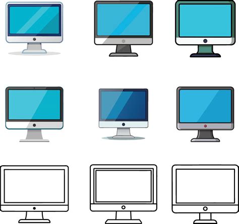 Computer Monitor Icons Set Illustration 51552256 Vector Art At Vecteezy