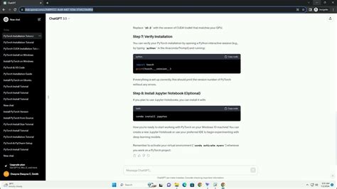 Pytorch Installation In Windows 10 Youtube