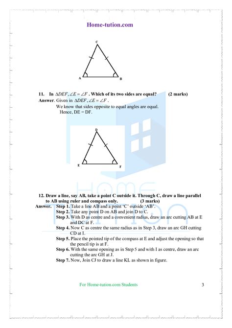 Extra Subjective Questions Worksheet For Cbse Class 7 Maths Chapter 10