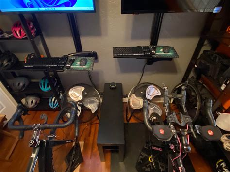 got the new zwift room setup dueling setups for the gf and i both