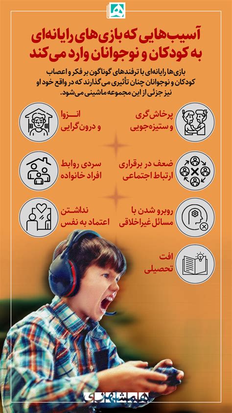 همشهری آنلاین اینفوگرافیک آسیب‌هایی که بازی‌های رایانه‌ای به کودکان
