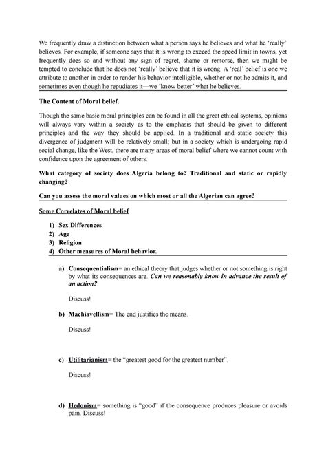 Ethics Lecture For Thursday 28th October We Frequently Draw A