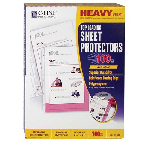 Heavyweight Polypropylene Sheet Protector Non Glare 11 X 8 12 100