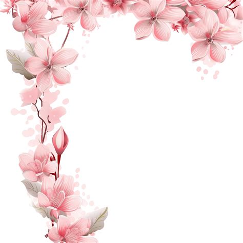Valentine Soft Pink Flower Vertical Border Valentine Flower Flower Heart Floral Heart Png