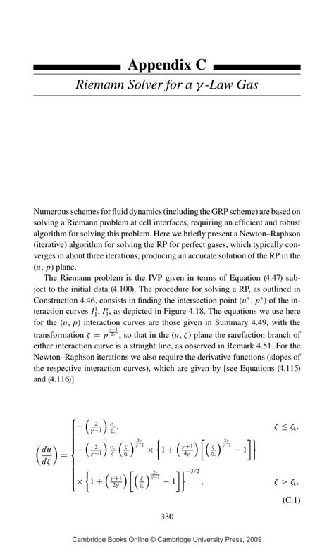 Riemann Solver For A γ Law Gas C Generalized Riemann Problems In
