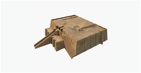 Sand Like Rectangular Structure With Sloped Roof And Staircase 3d Incl Blocks And Concrete Envato